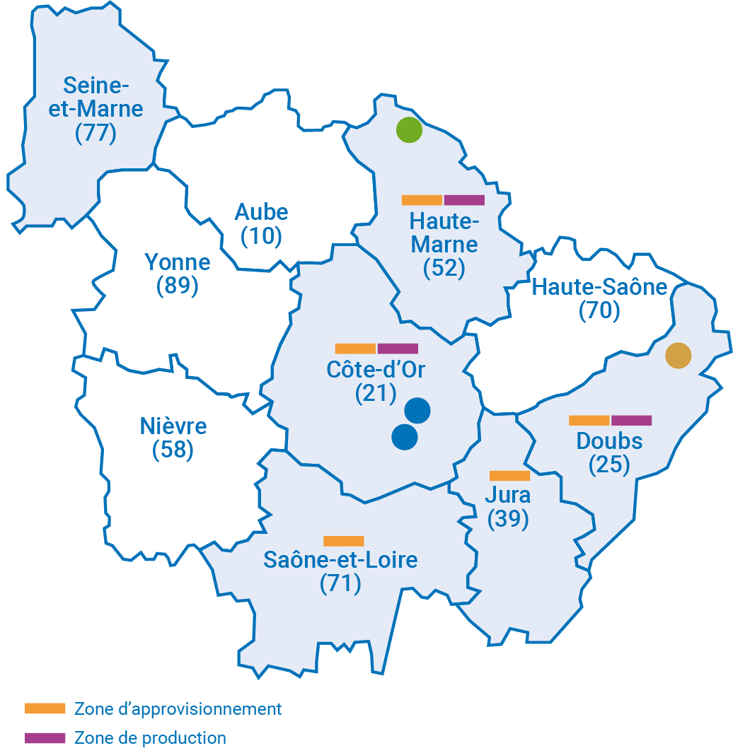 The area – Fromagerie Delin : Brillat-Savarin, Morbier, Brie de Melun, Tome
